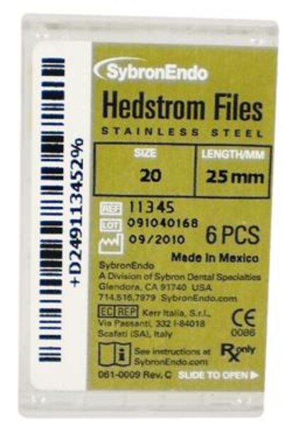 DC Dental | Hedstrom Files 25mm #20 6/Bx