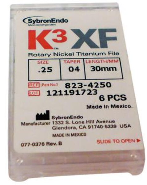 K3 XF File .25/.04 30mm 6/Pk | DC Dental